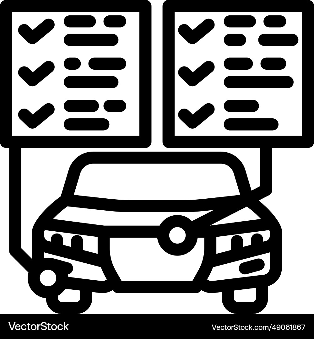 Car inspection mechanic line icon Royalty Free Vector Image