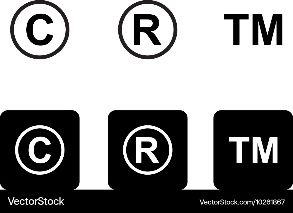 Copyright trademark icons set Royalty Free Vector Image