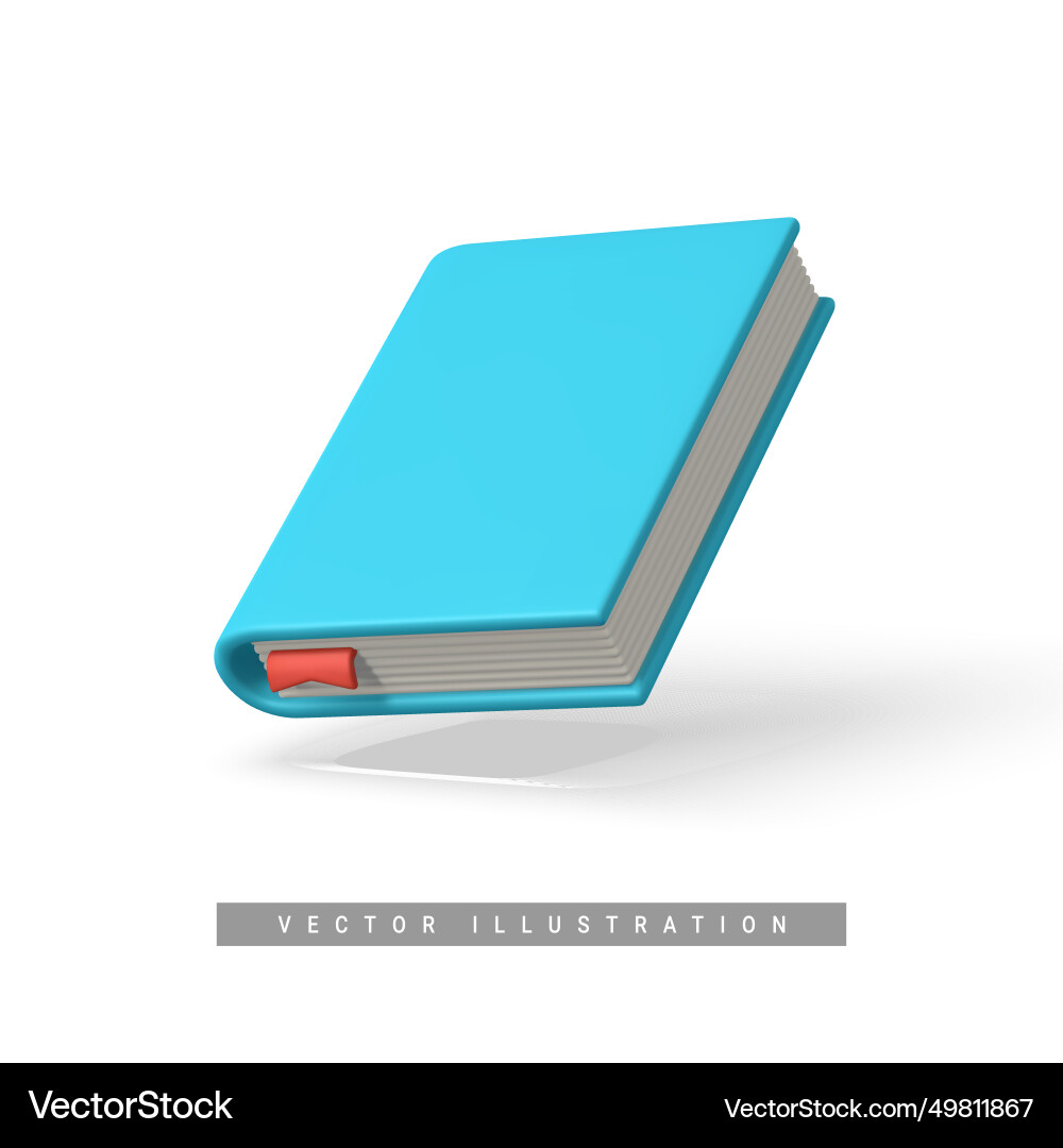 Cute cartoon open book realistic 3d Royalty Free Vector