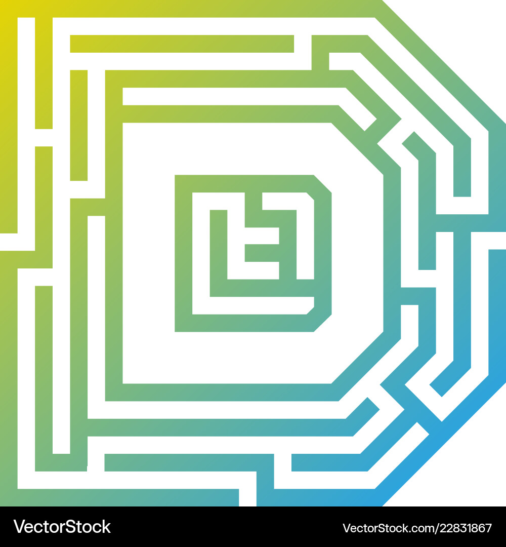 D maze letter logo icon design Royalty Free Vector Image
