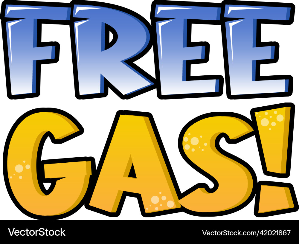 Free gas font logo design Royalty Free Vector Image