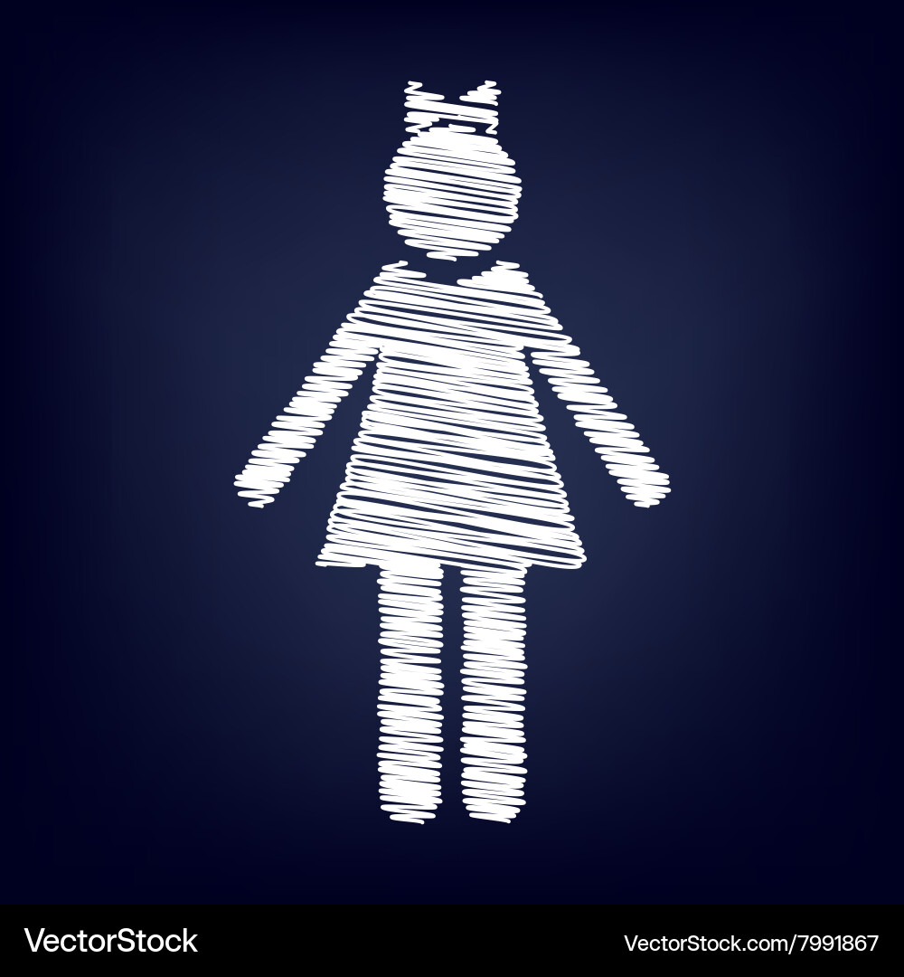 Girl sign flat style icon Royalty Free Vector Image