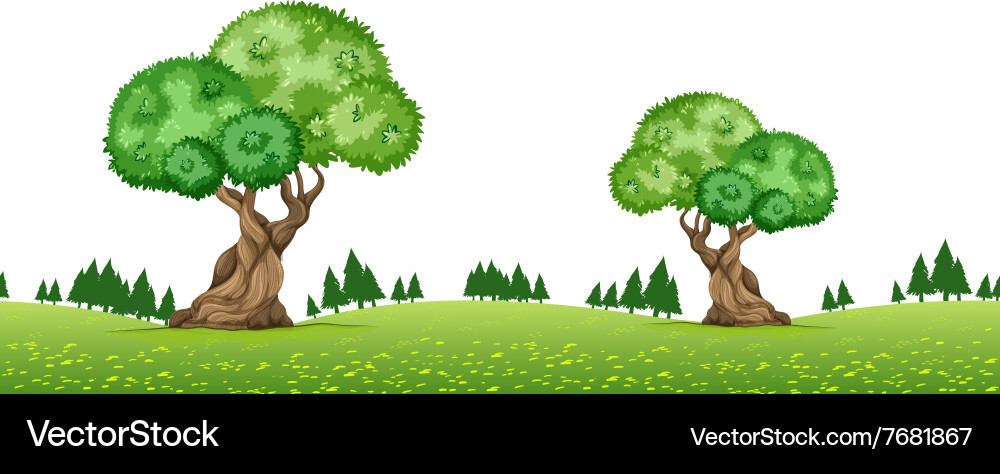 Nature scene with trees in the park Royalty Free Vector