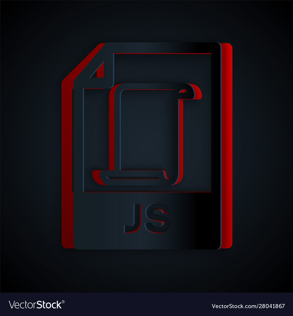 Paper cut js file document download js button Vector Image