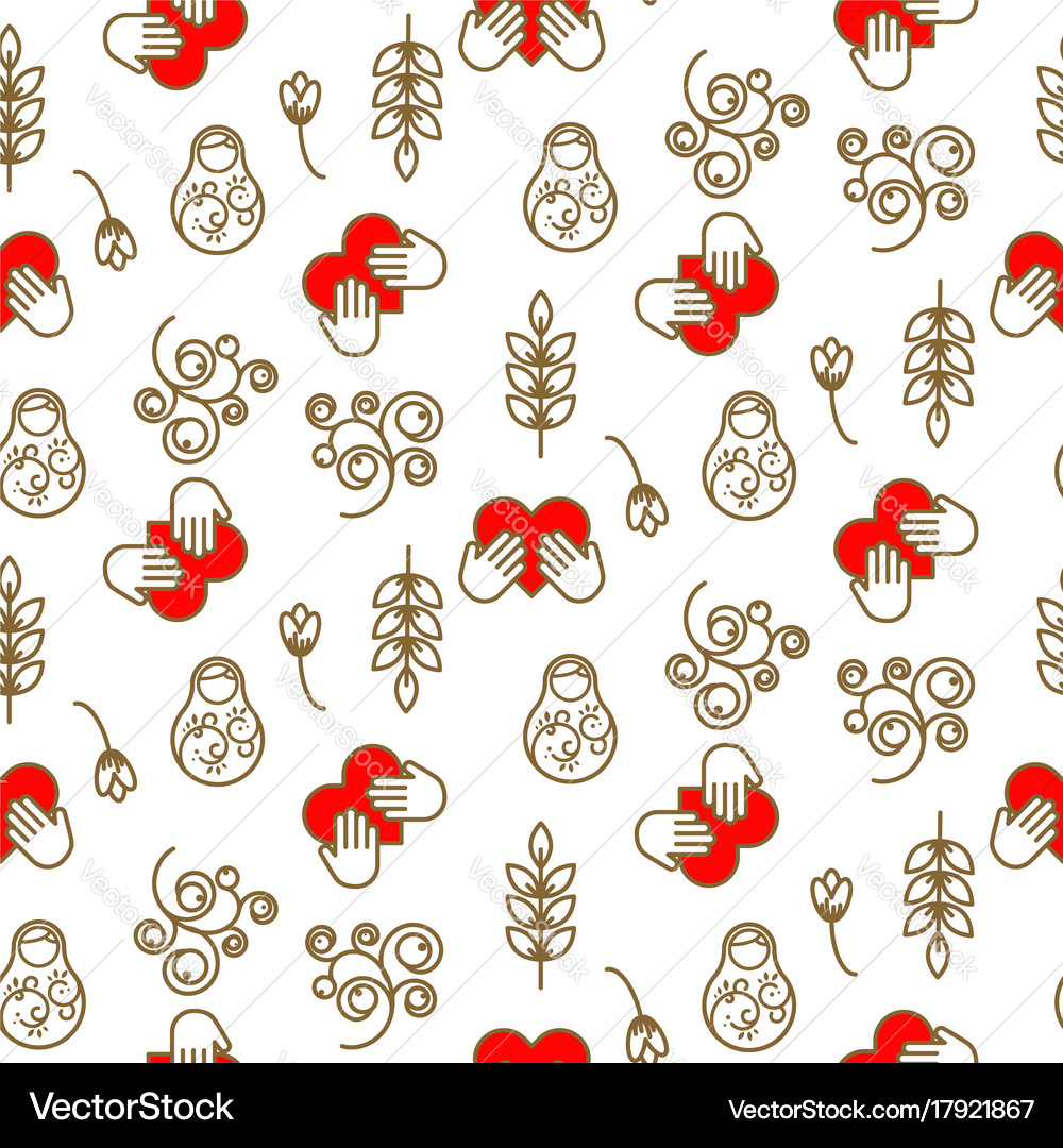Russian doll kind matryoshka light seamless Vector Image