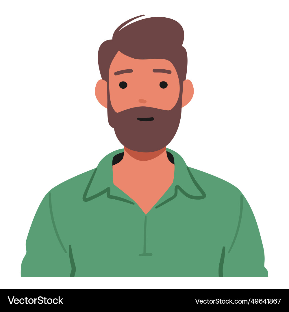 Serene and composed man exudes tranquil aura Vector Image