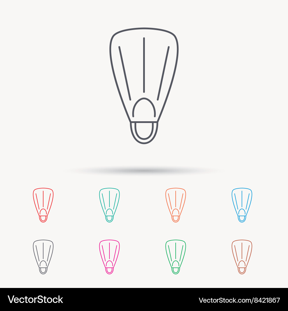 Swimming flippers icon diving sign Royalty Free Vector Image