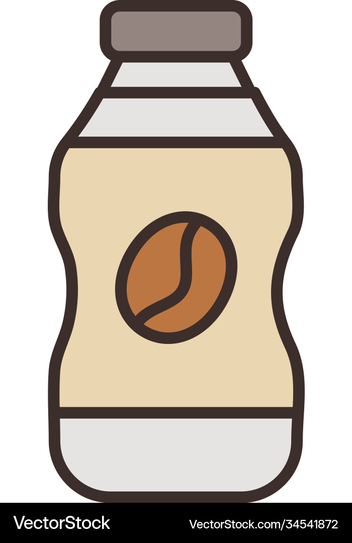 Bottle with coffee grain fill style icon Vector Image