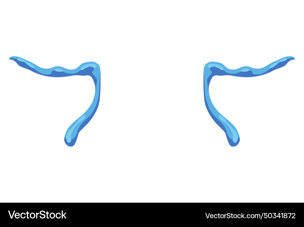 Cartoon tear drops icon sorrow cry streams Vector Image