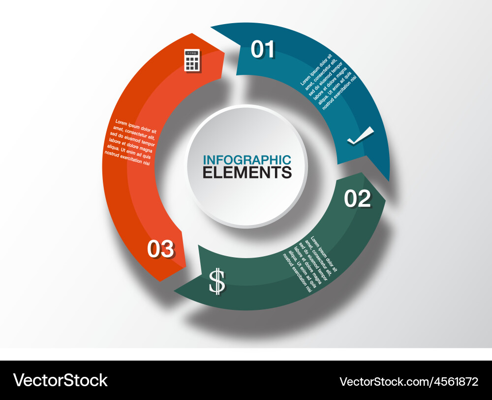 Circle arrows for infographic template for diagram