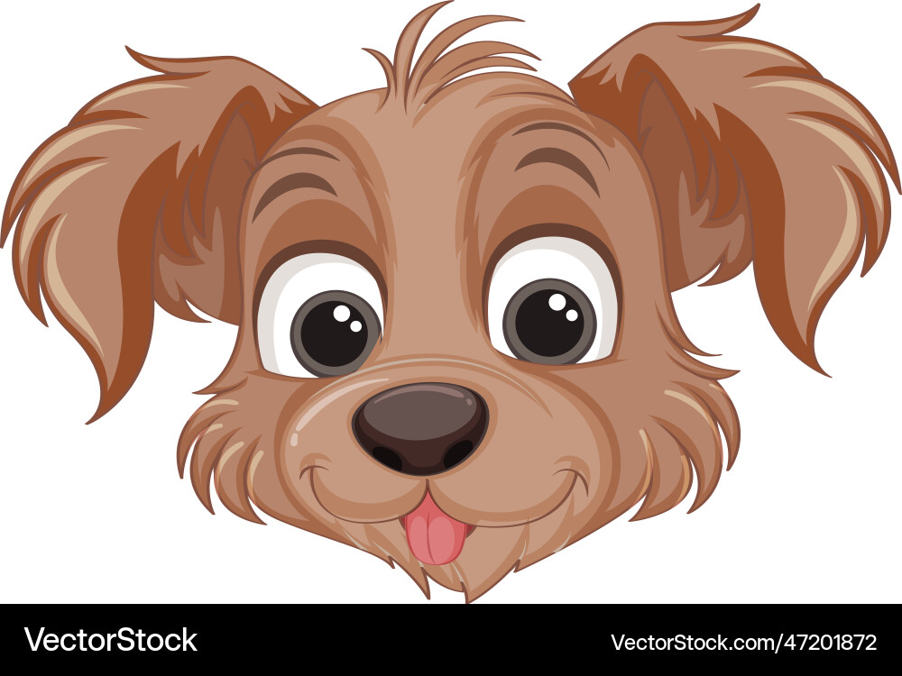 Cute dog face cartoon isolated Royalty Free Vector Image