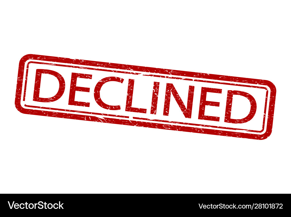 Grunge rubber stamp with word declined inside Vector Image
