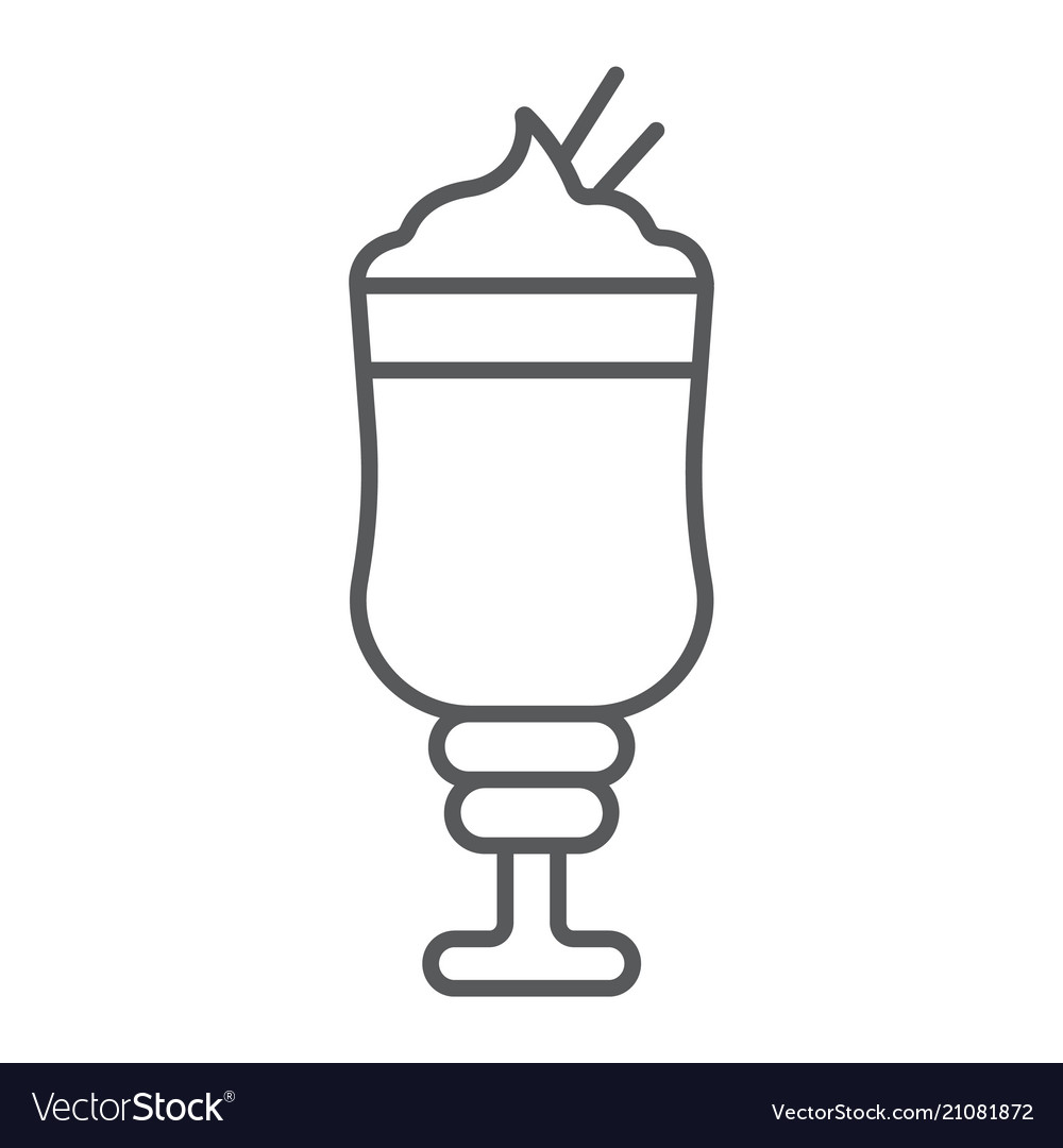 Mocha Thin Line Icon Coffee And Cafe Royalty Free Vector