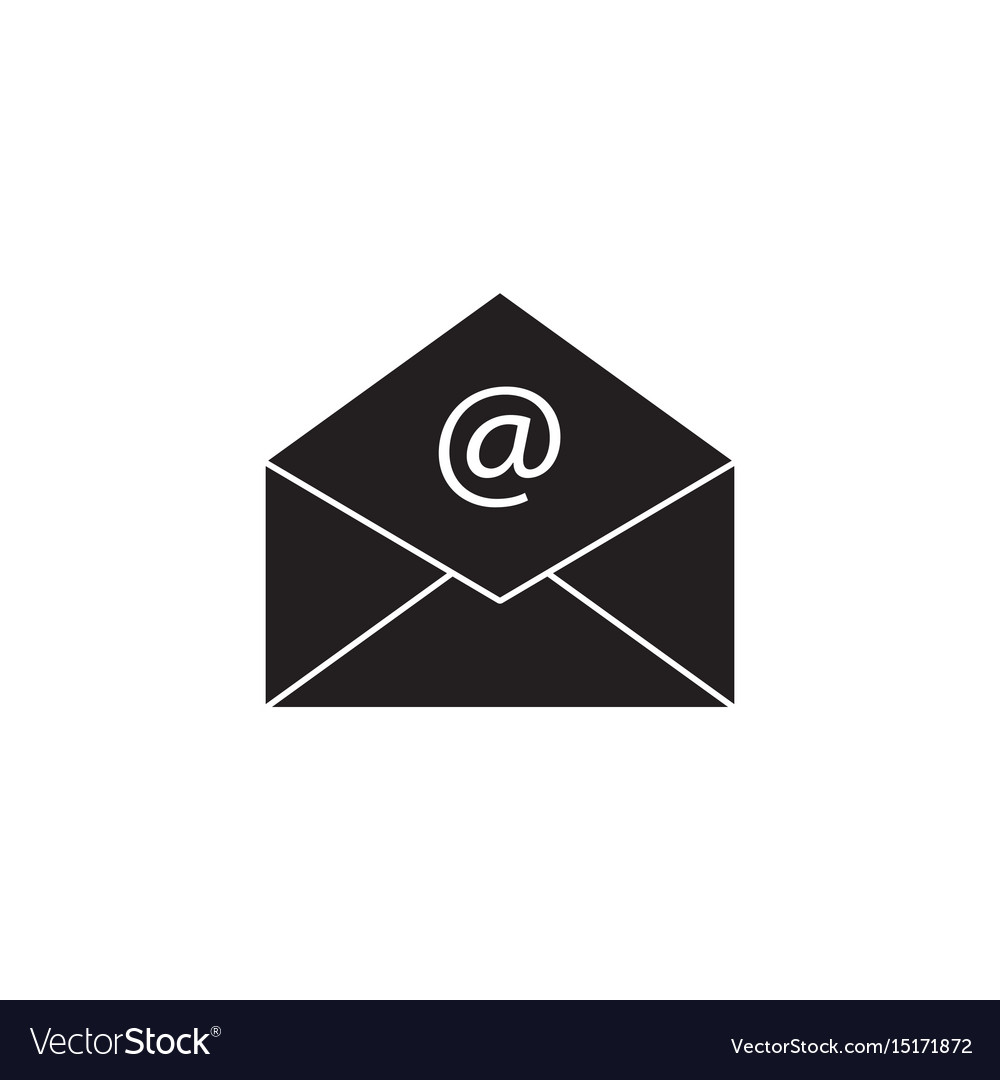 Open mail solid icon representing email envelope Vector Image