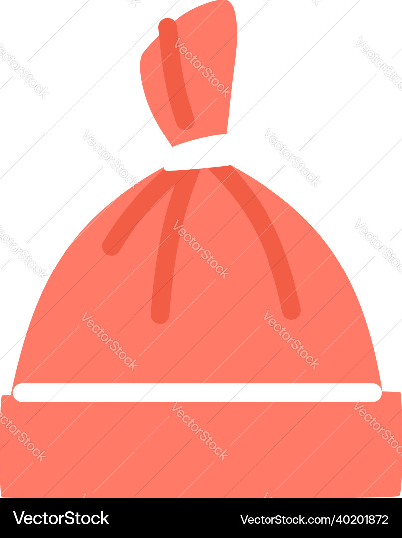 Pink baby hat flat icon isolated on white Vector Image