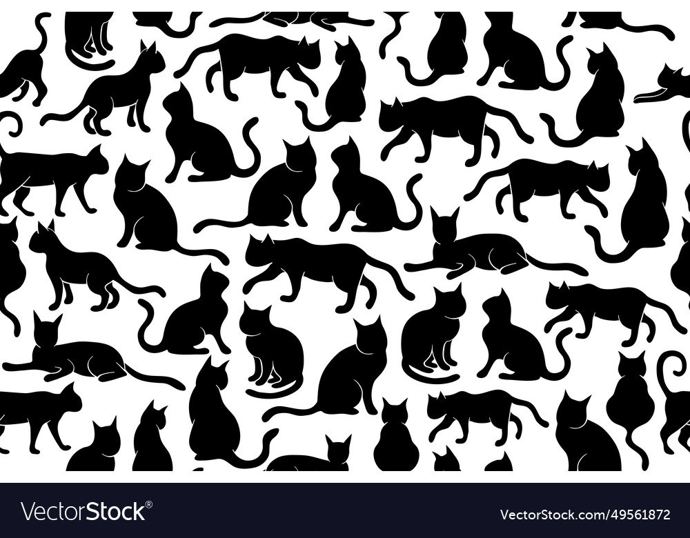 Repeating pattern with cats Royalty Free Vector Image