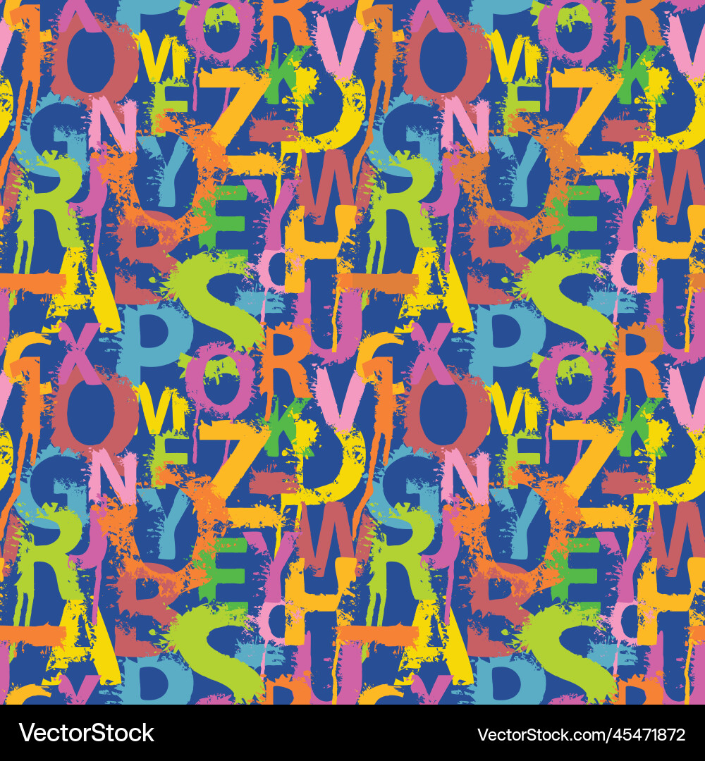 Seamless pattern with alphabet letters in form Vector Image