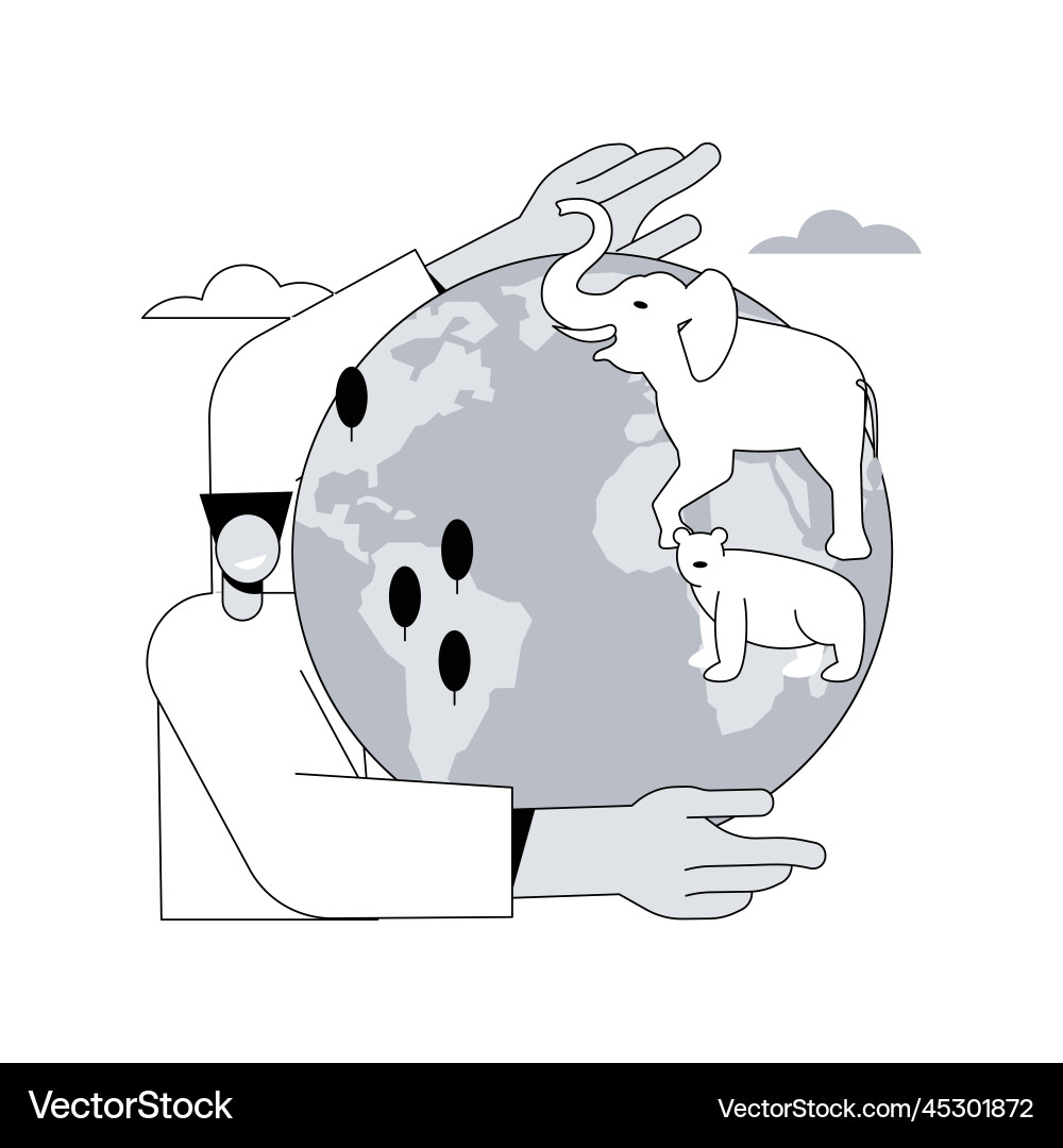 Wild animals protection abstract concept Vector Image