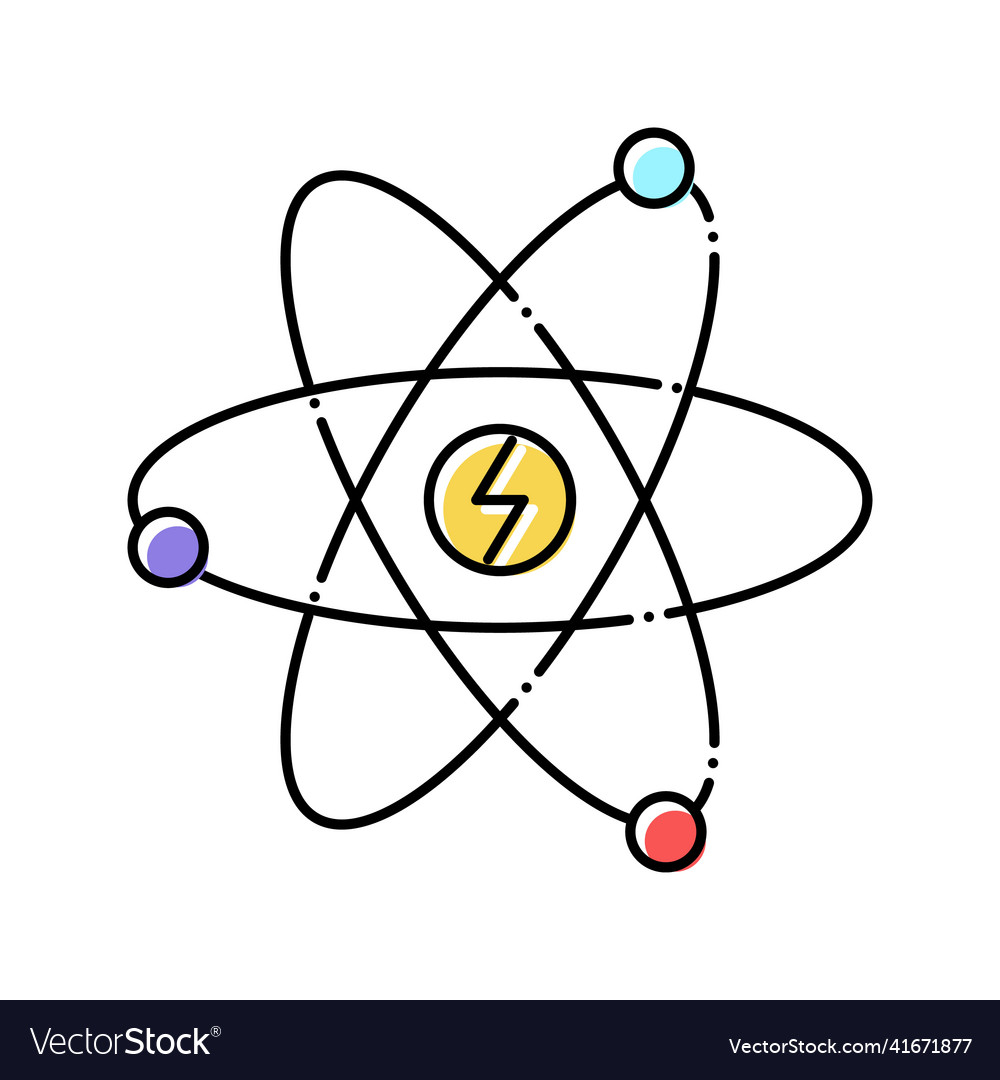 Atom nuclear energy color icon Royalty Free Vector Image Atom nuclear energy color icon Royalty Free Vector Image
