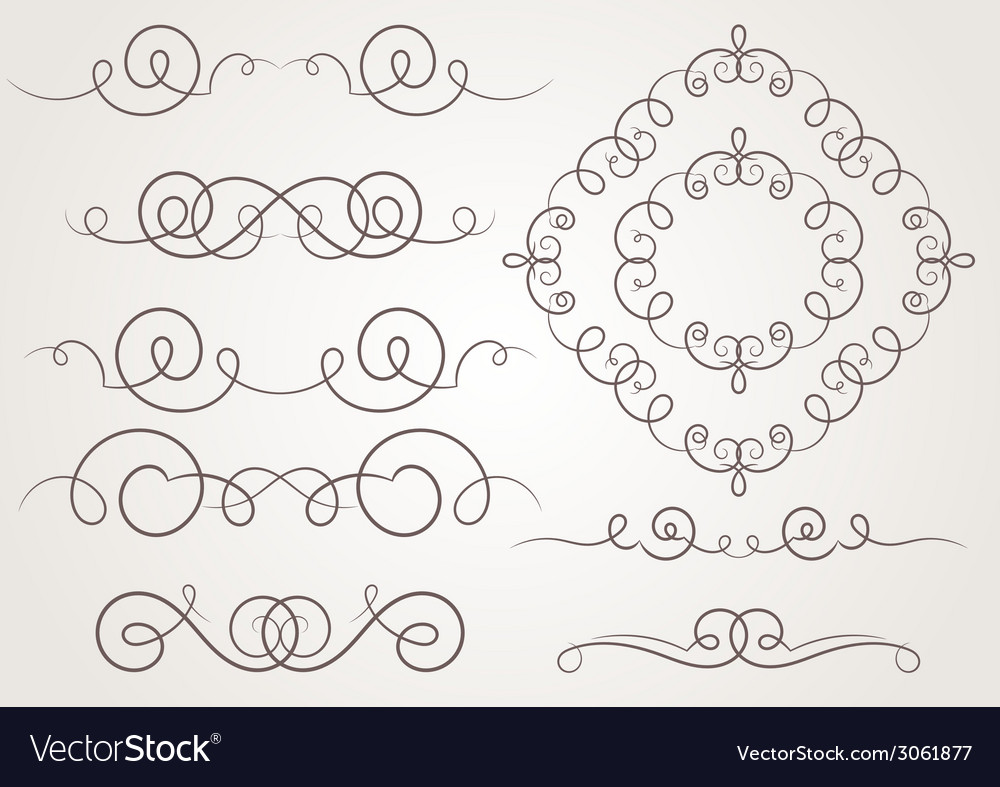 Calligraphic decorative elements Royalty Free Vector Image