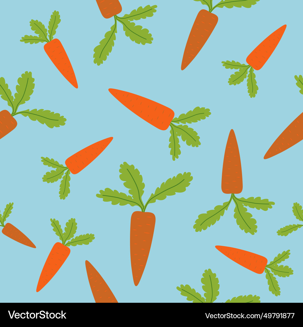 Carrots with leaves vegetable wallpaper print Vector Image