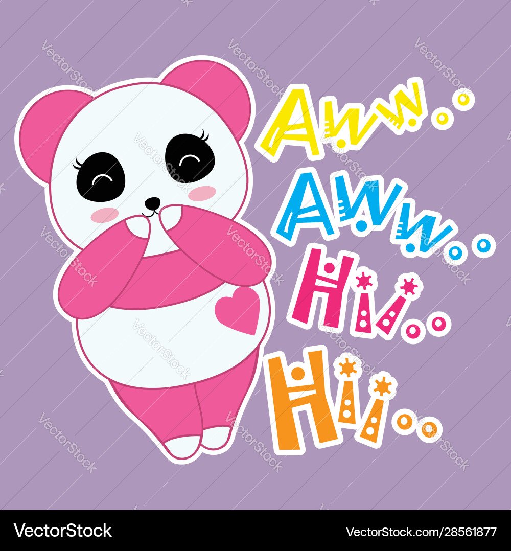 Cartoon panda smiles and laugh Royalty Free Vector Image
