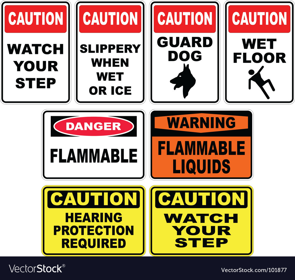 Caution signs Royalty Free Vector Image - VectorStock
