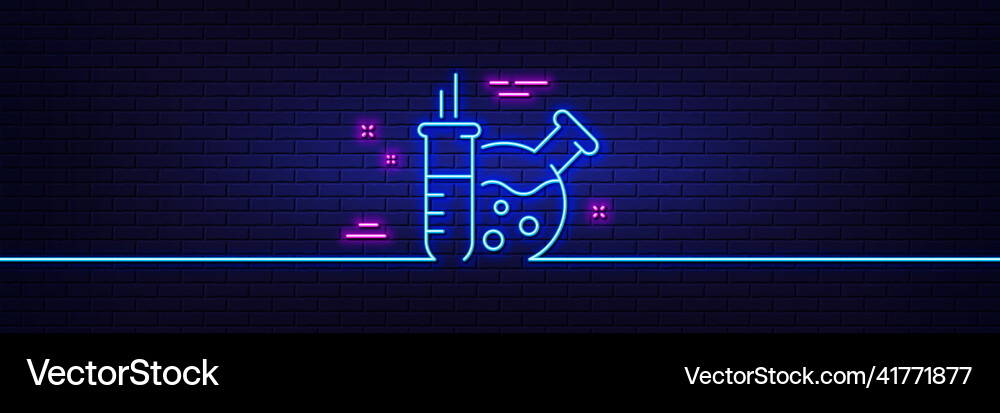 Chemistry lab line icon laboratory flask sign Vector Image