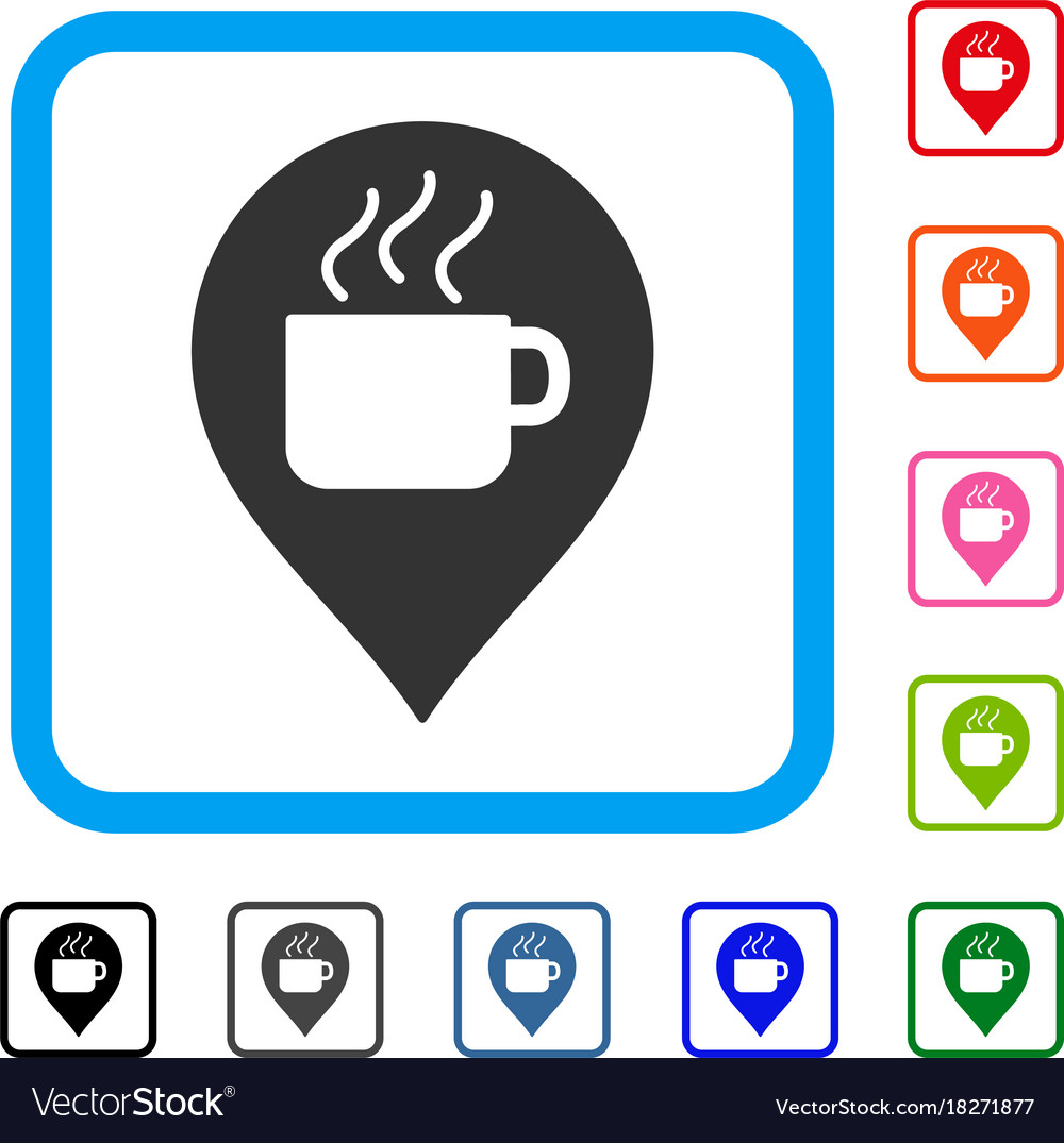 Coffee cup marker framed icon Royalty Free Vector Image