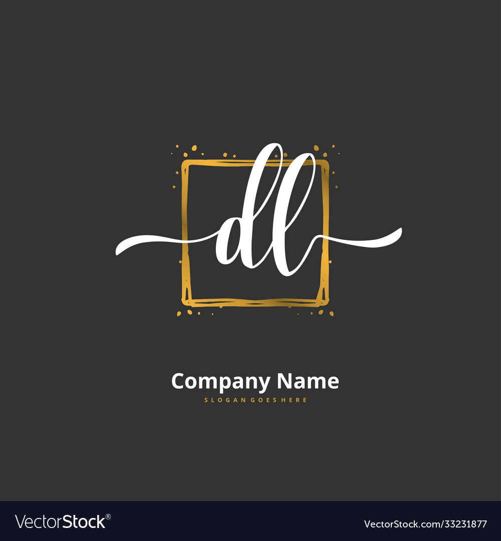 D l dl initial handwriting and signature logo Vector Image