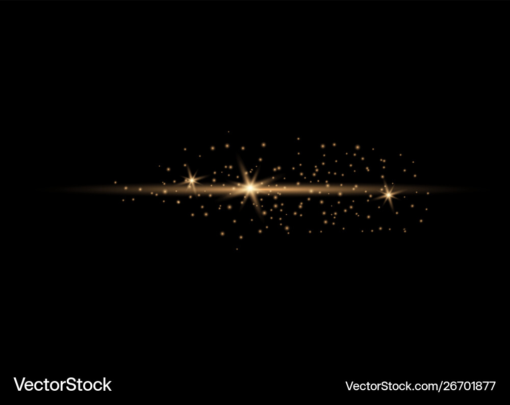 Glow line dust and golden stars Royalty Free Vector Image