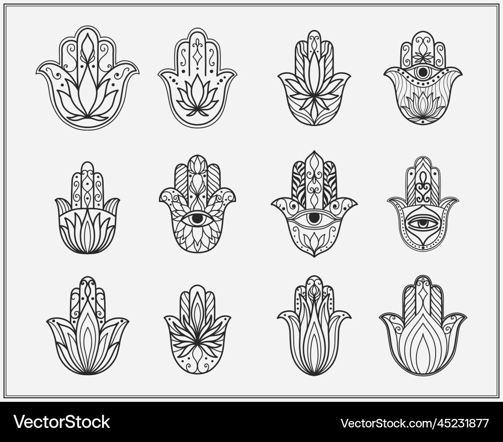 Hamsa symbol hand fatima for protection from Vector Image