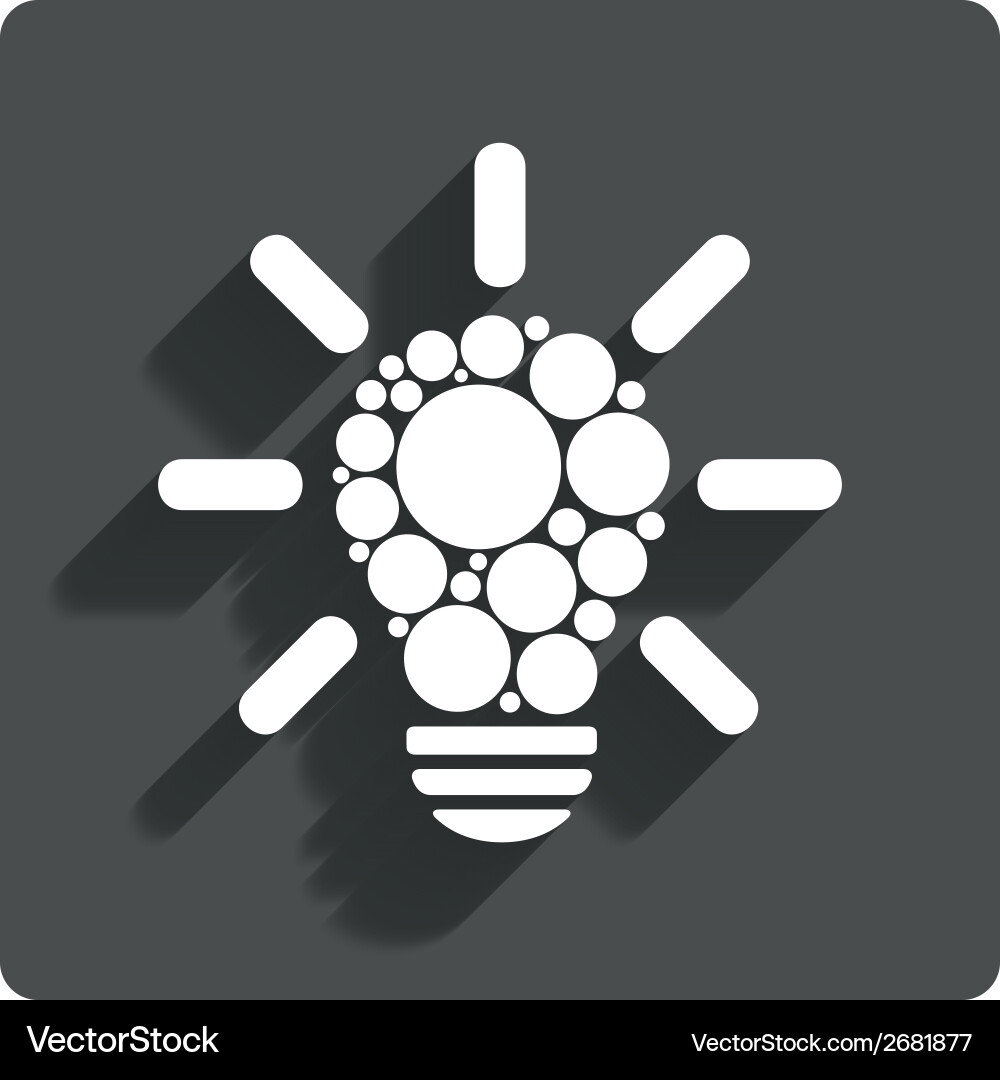 Light lamp sign icon bulb with circles symbol Vector Image