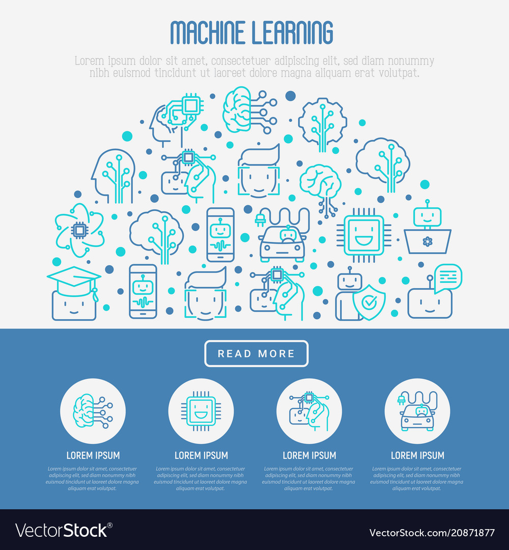 Machine learning artificial intelligence concept Vector Image