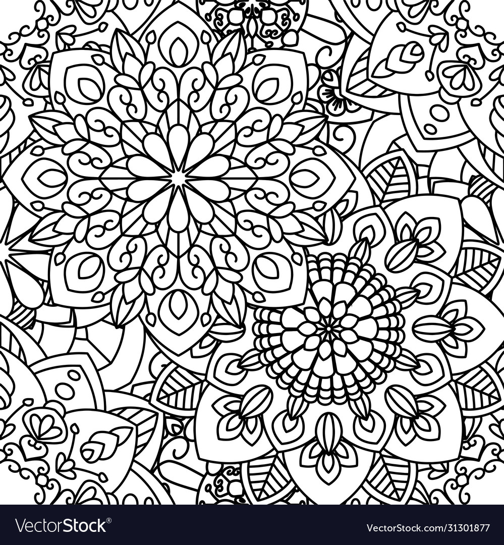 Mandala seamless pattern Royalty Free Vector Image