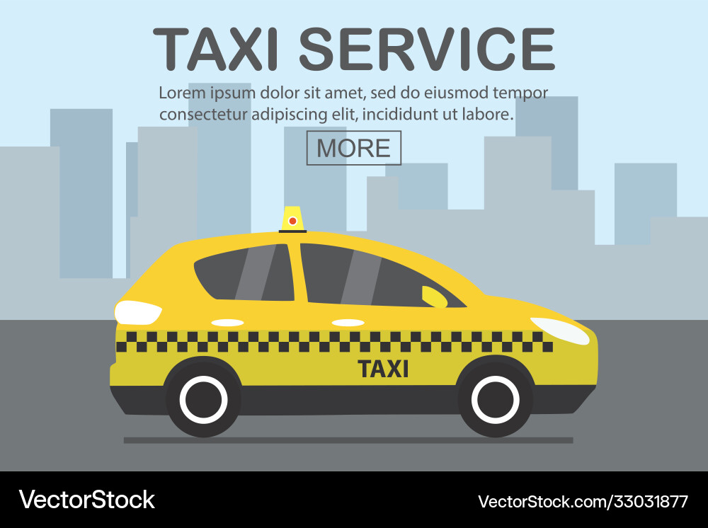 Modern yellow taxi car Royalty Free Vector Image