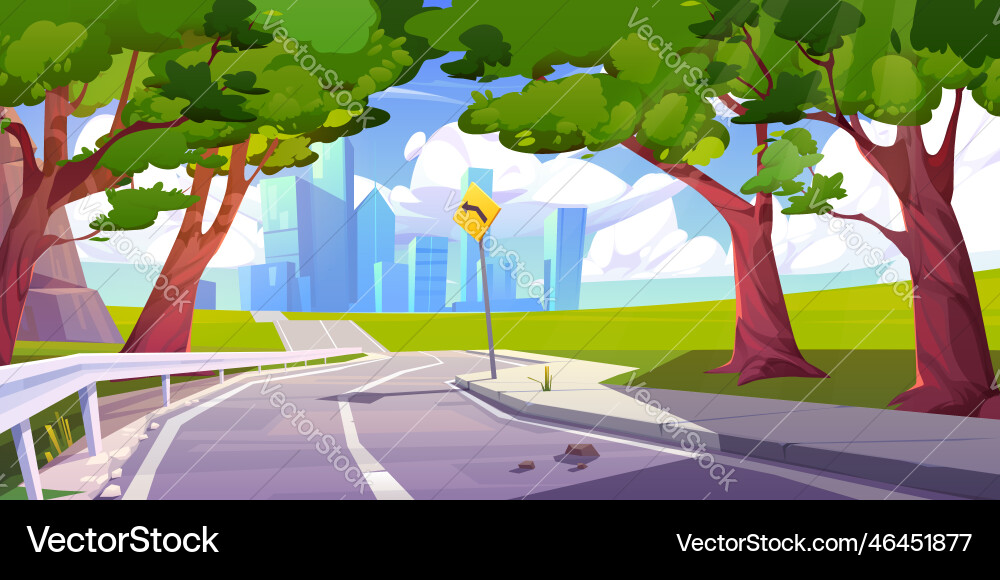 Mountain valley landscape with highway road Vector Image