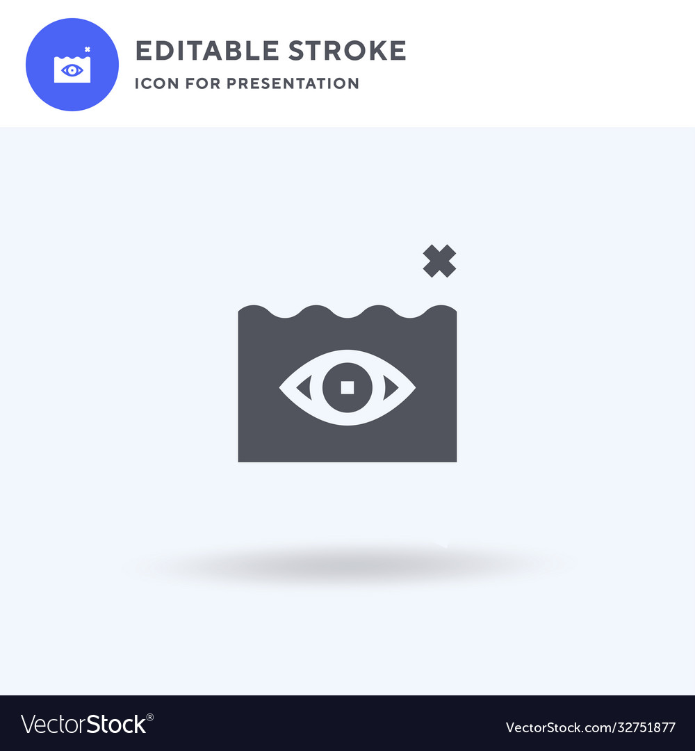 Open eye icon filled flat sign solid Royalty Free Vector