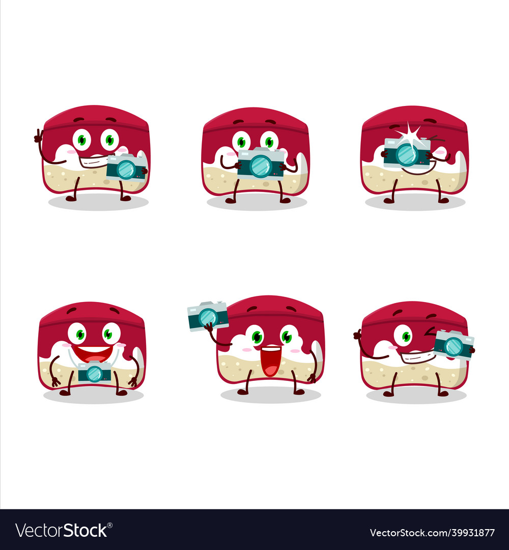 Photographer profession emoticon with cherry cake Vector Image Photographer profession emoticon with cherry cake Vector Image