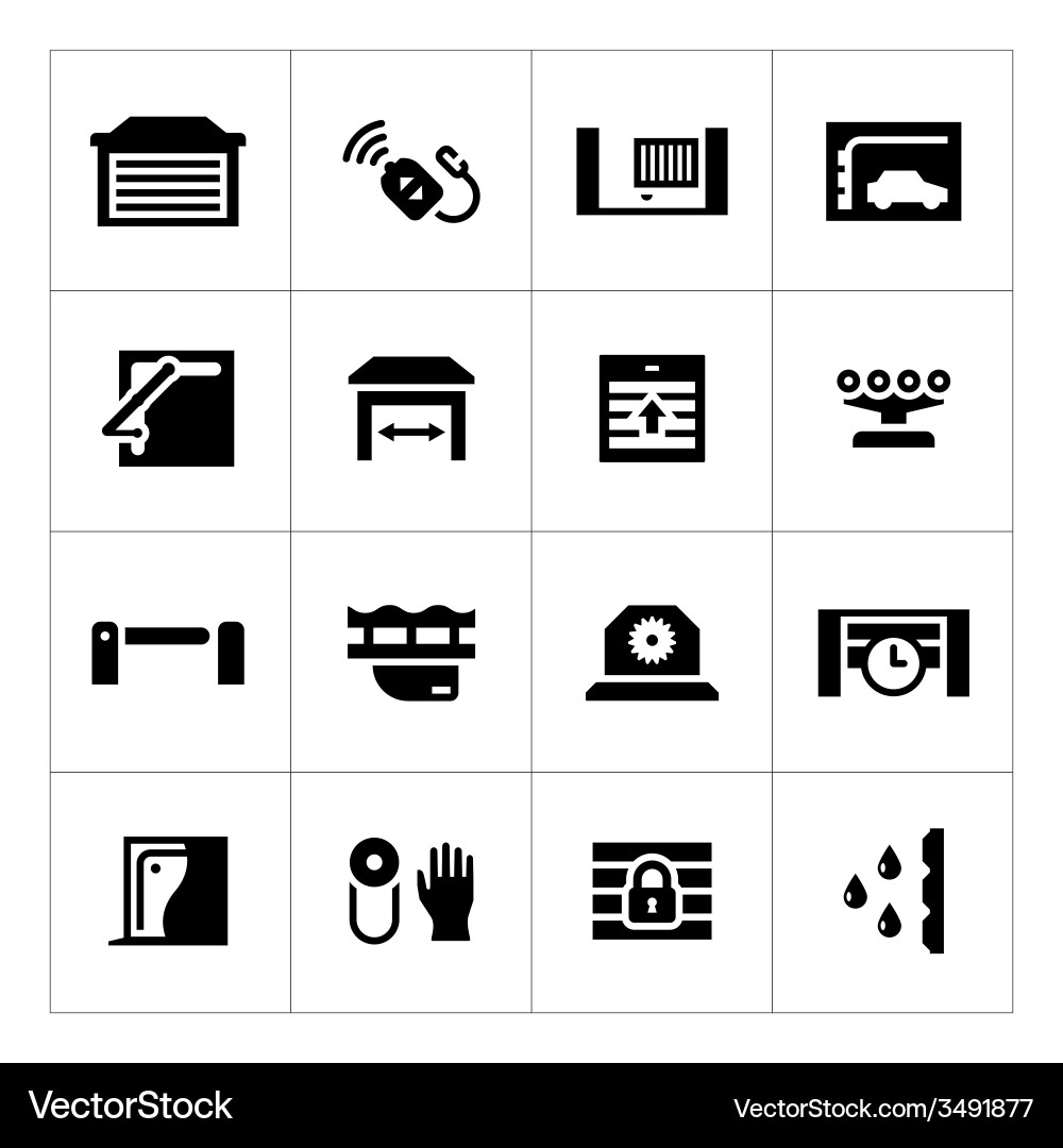 Set icons of automatic gates Royalty Free Vector Image