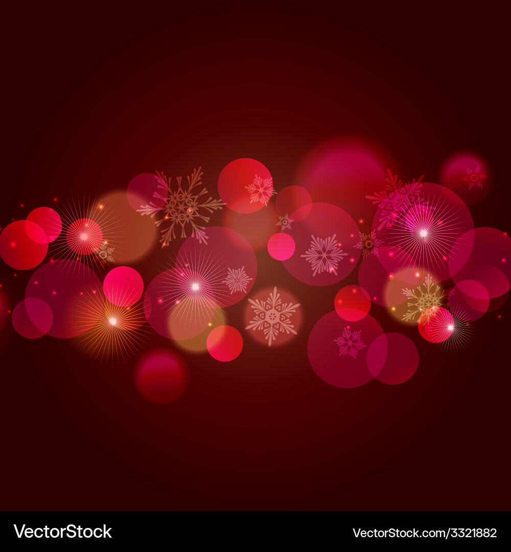 Abstract christmas light background with bokeh Vector Image