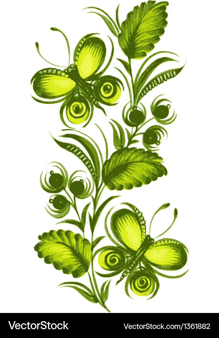 Beautiful green butterfly Royalty Free Vector Image
