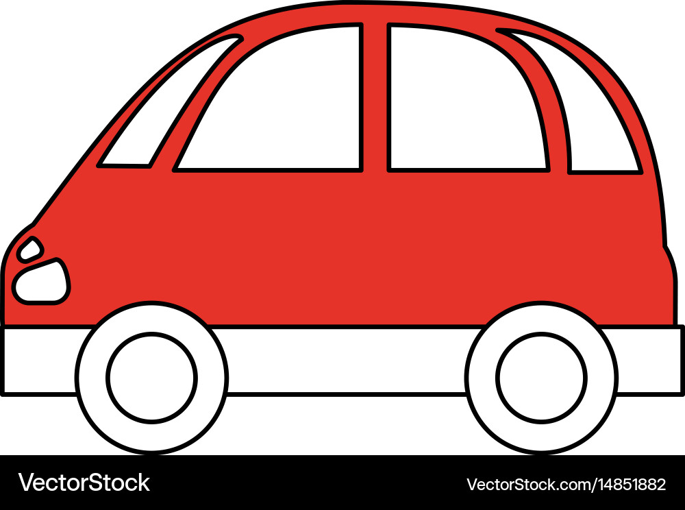 Color silhouette image red small car icon Vector Image