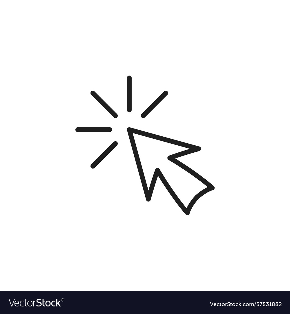 Cursor line icon flat Royalty Free Vector Image