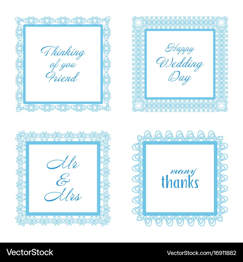 Elegant lace border frames laser cut picture Vector Image