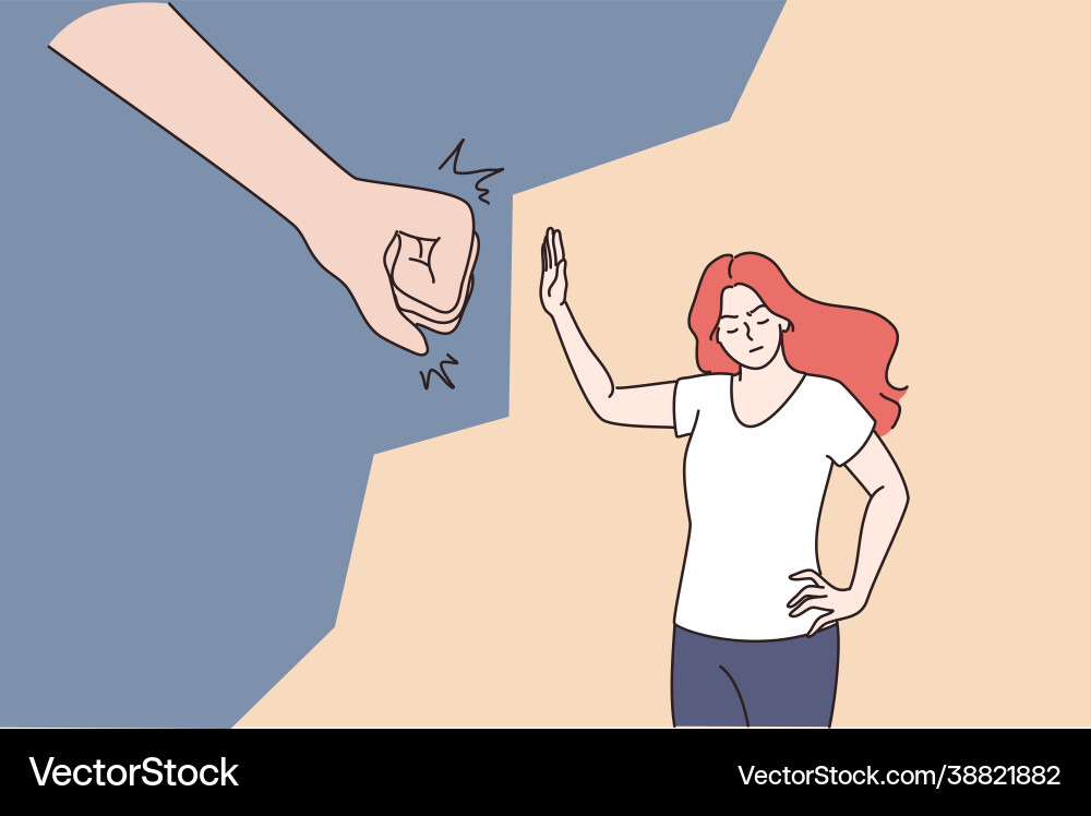 Female abuse and harassment concept Royalty Free Vector