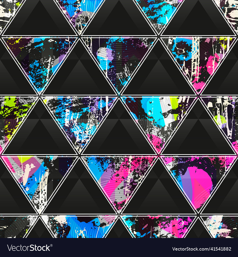 Grunge triangle seamless pattern Royalty Free Vector Image