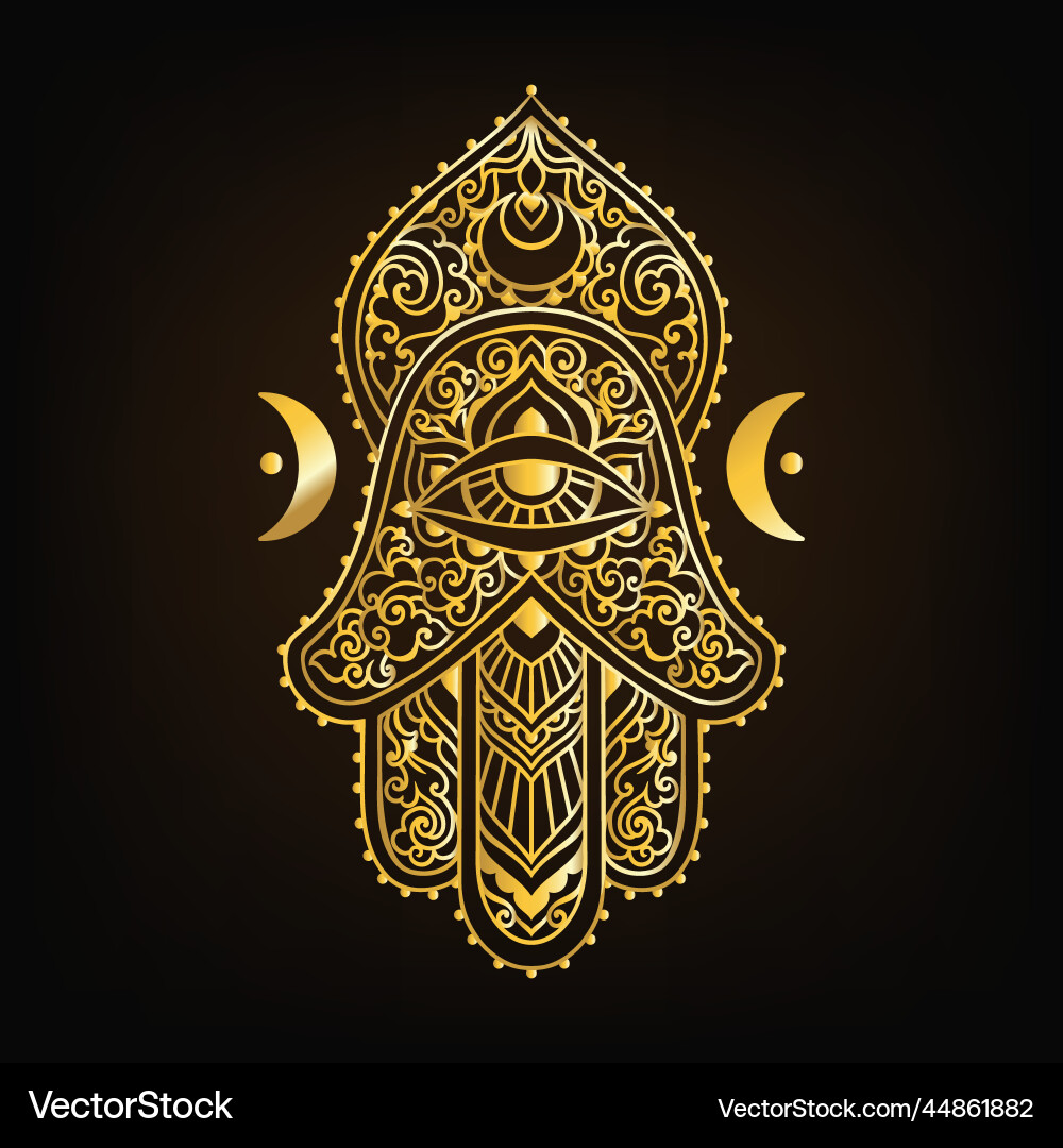 Hamsa hand of fatima ethnic Royalty Free Vector Image