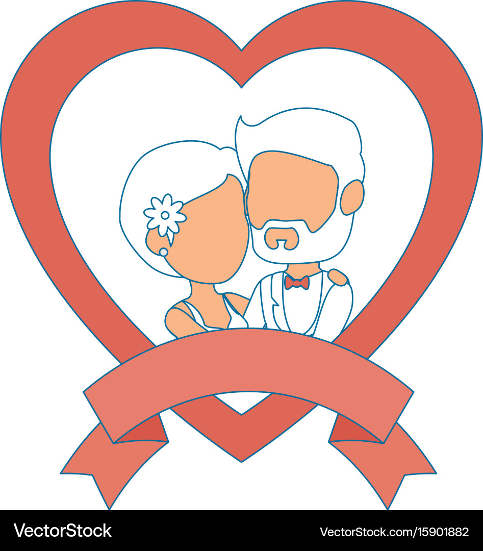 Isolated newlywed couple banner Royalty Free Vector Image