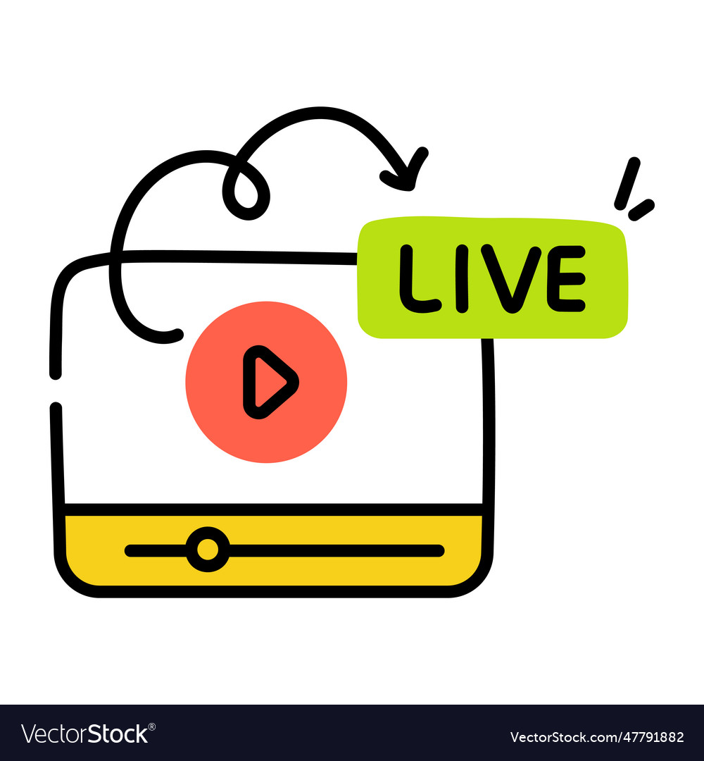 Live streaming Royalty Free Vector Image - VectorStock